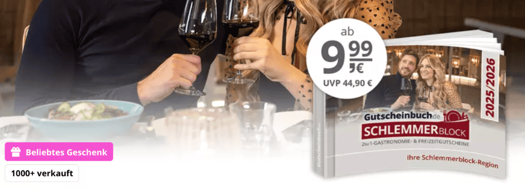 Gutscheinbuch.de Schlemmerblock 2025/2026 - z.B 7x für 69,93€ (9,99 ...